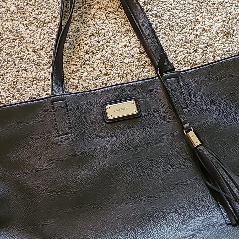 Nine West | Bags | Simple New Nine West Black Vegan Tote | Poshmark